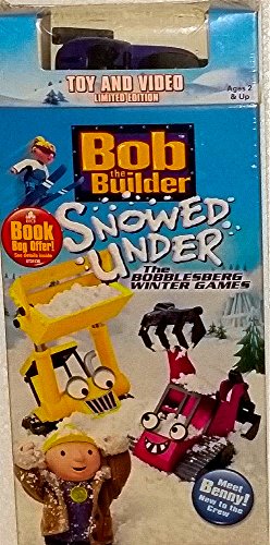 Bob the Builder (Toy and Video SET Limited Edition) Snowed Under VHS - Winter Games - With Rare Zoomer Snowmobile Vehicle