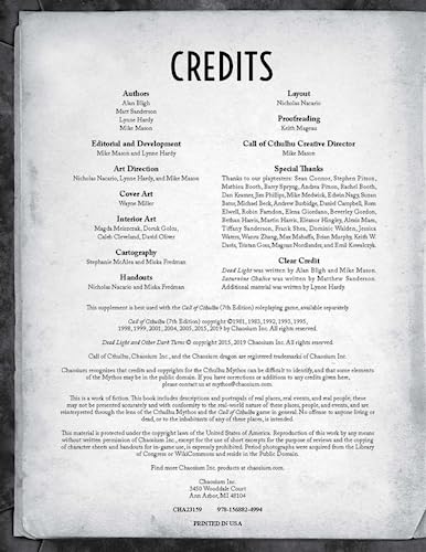 Call of Cthulhu: Dead Light & Other Dark Turns