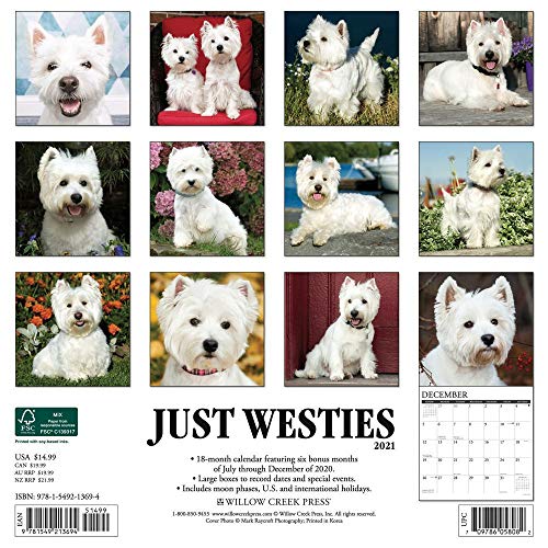 Just Westies 2021 Wall Calendar (Dog Breed Calendar)