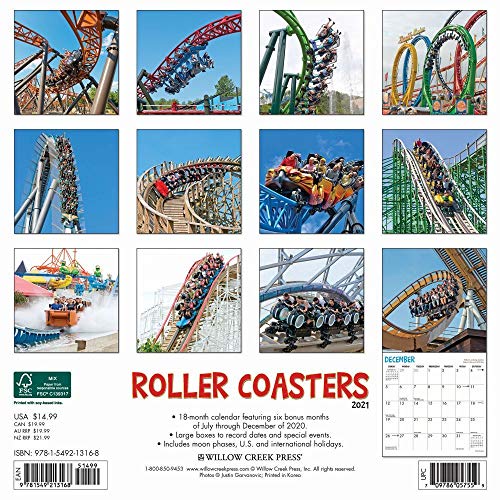 Roller Coasters 2021 Wall Calendar