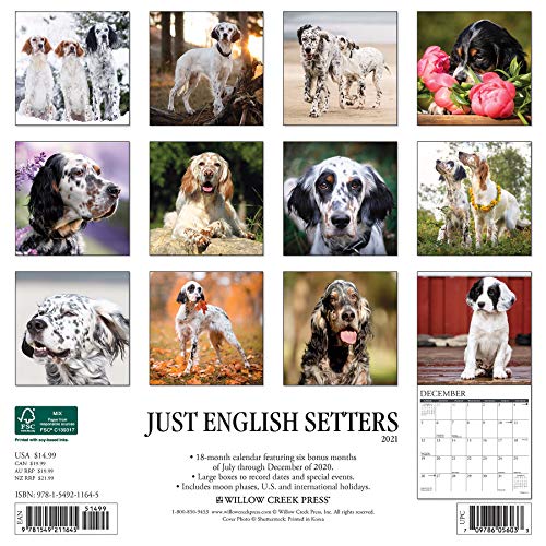 Just English Setters 2021 Wall Calendar (Dog Breed Calendar)