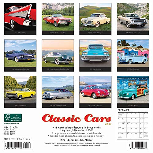 Classic Cars 2021 Wall Calendar