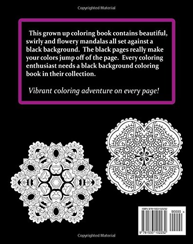 Black Page Mandalas: Stunning adult coloring book printed on black paper (Adult Coloring Patterns)