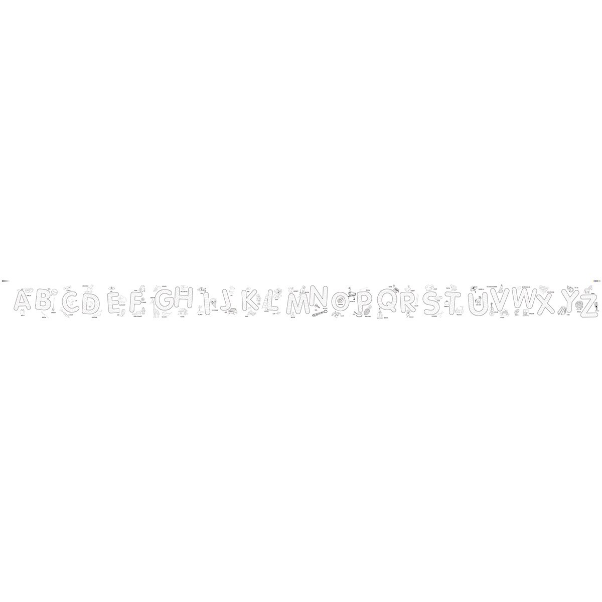 L LIKED Coloring Roll 15 Feet Continuous Self-Sealing Coloring Book Paper, Great for Group Funny Coloring Poster, Ages 3+ (Alphabet A-Z)