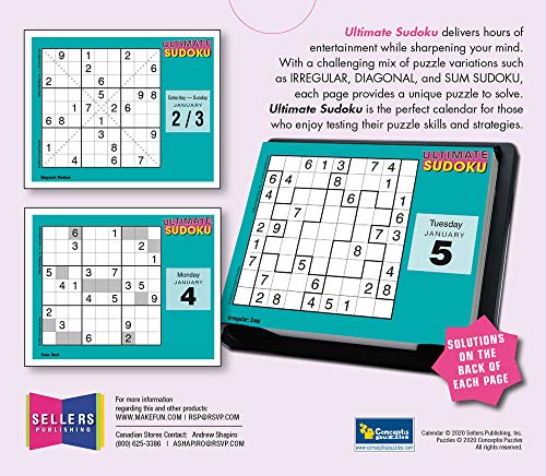 2021 Ultimate Sudoku Boxed Daily Calendar