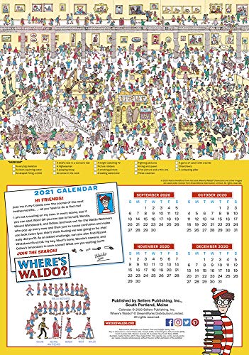 2021 Wheres Waldo 16-Month Wall Calendar
