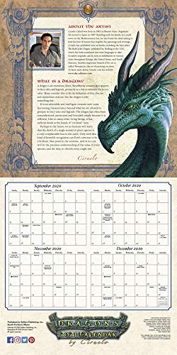 2021 Dragons by Ciruelo 16-Month Wall Calendar
