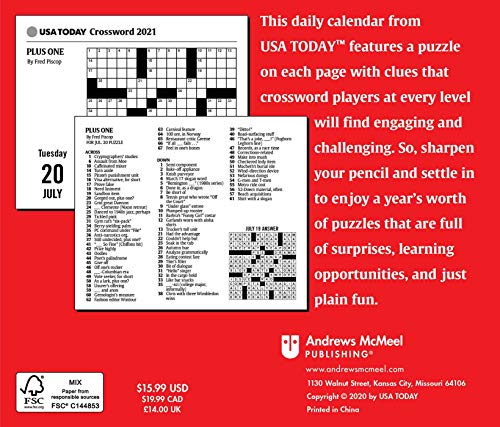 USA Today Crossword Puzzles 2021 Day-to-Day Calendar