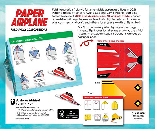 Paper Airplane Fold-A-Day 2021 Calendar