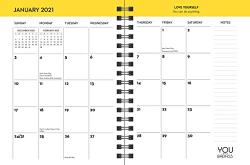 You Are a Badass 17-Month 2020-2021 Monthly/Weekly Planning Calendar: Deluxe Organizer (August 2020-December 2021)