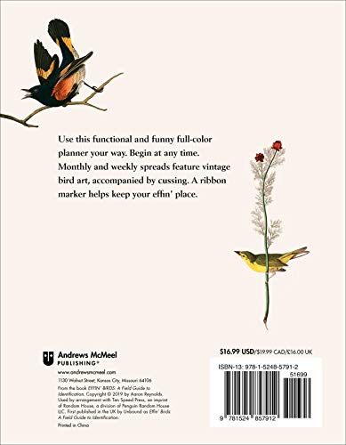 Effin' Birds Undated Monthly/Weekly Planner Calendar: A Field Guide to Identification