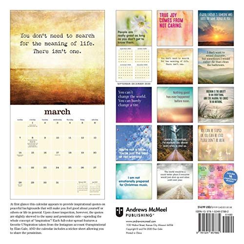 Unspirational 2021 Wall Calendar: it's okay to be a loser!