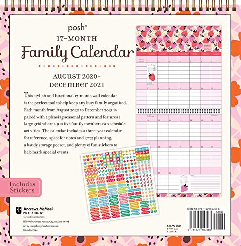 Posh 17-Month 2020-2021 Family Wall Calendar