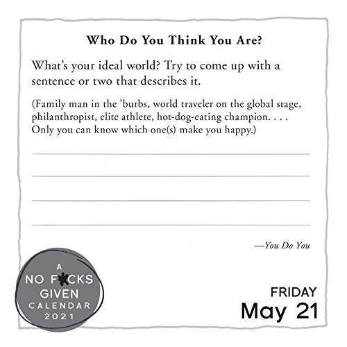 A No F*cks Given 2021 Day-to-Day Calendar: advice for people who hate being told what to do
