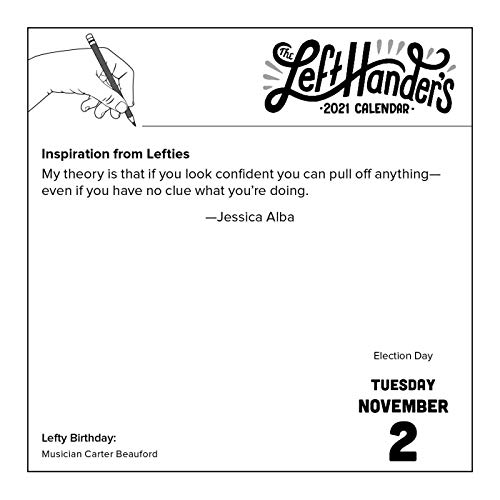 The Left-Hander's 2021 Day-to-Day Calendar