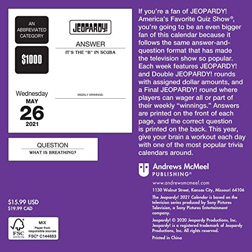 Jeopardy! 2021 Day-to-Day Calendar