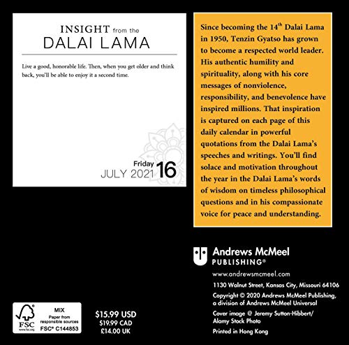 Insight from the Dalai Lama 2021 Day-to-Day Calendar