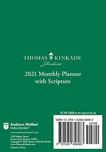 Thomas Kinkade Studios 2021 Monthly Pocket Planner Calendar with Scripture
