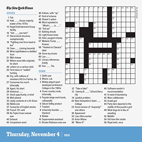 The New York Times Daily Crosswords Page-A-Day Calendar for 2021