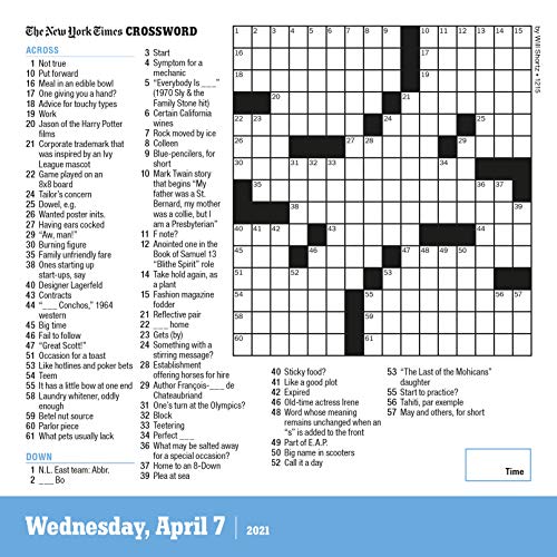 The New York Times Daily Crosswords Page-A-Day Calendar for 2021