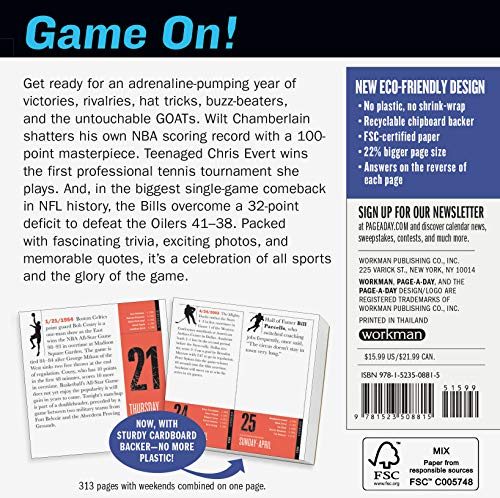 Official 365 Sports Facts-A-Year Page-A-Day Calendar 2021