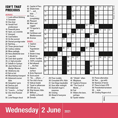Mensa 10-Minute Crossword Puzzles Page-A-Day Calendar 2021