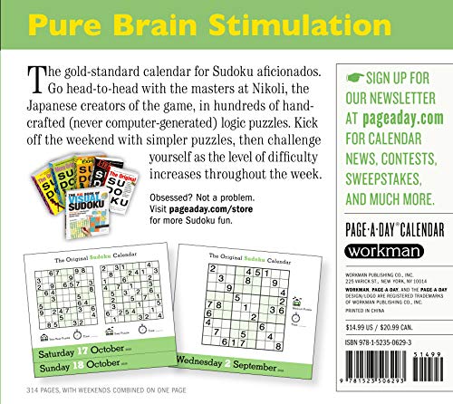 The Original Sudoku Page-A-Day Calendar 2020