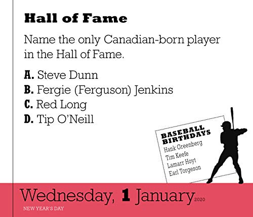A Year of Baseball Trivia! Page-A-Day Calendar 2020: Immortal Records, Team History & Hall of Famers