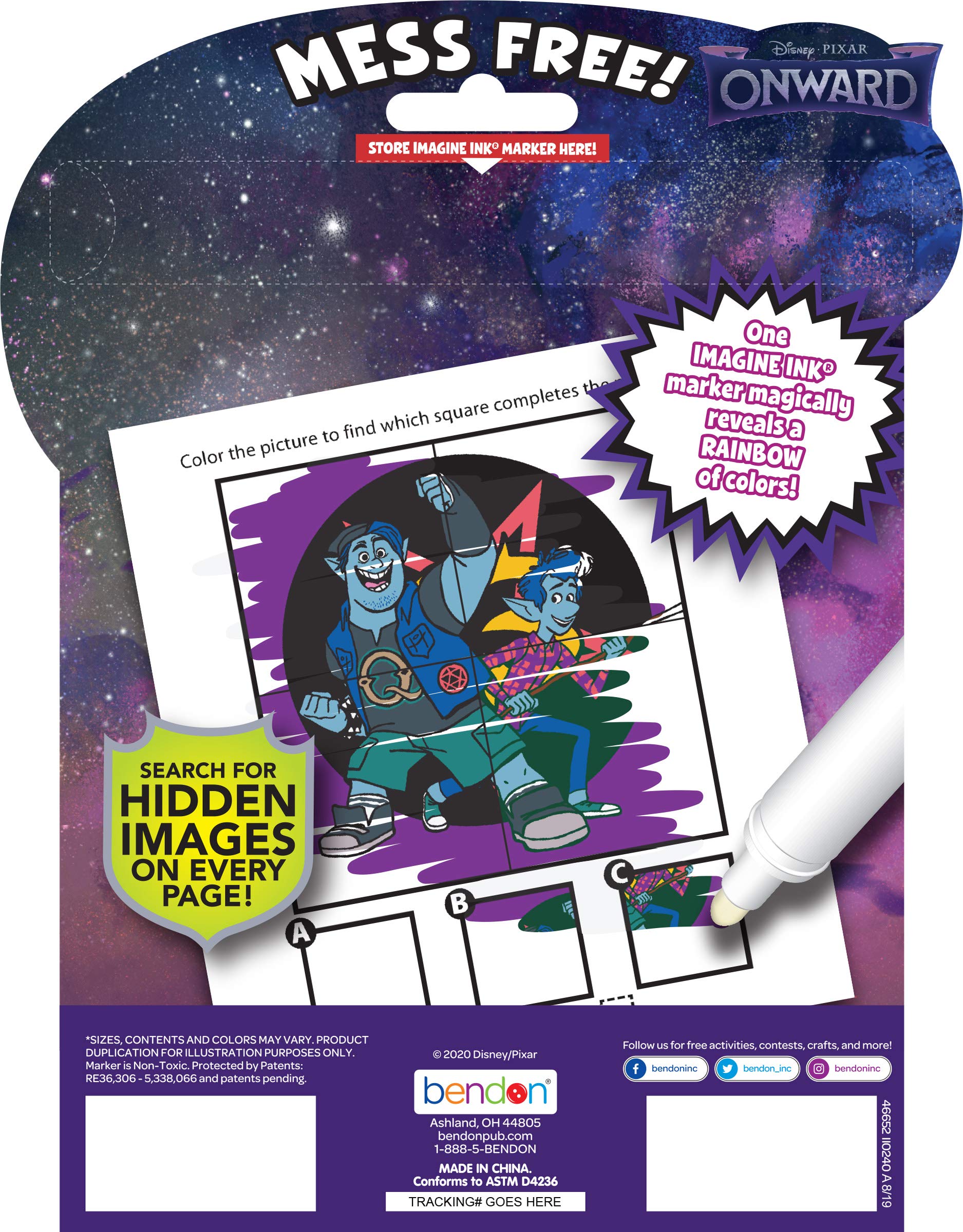 Disney Onward 24-Page Imagine Ink with Mess Free Marker 46652 Bendon