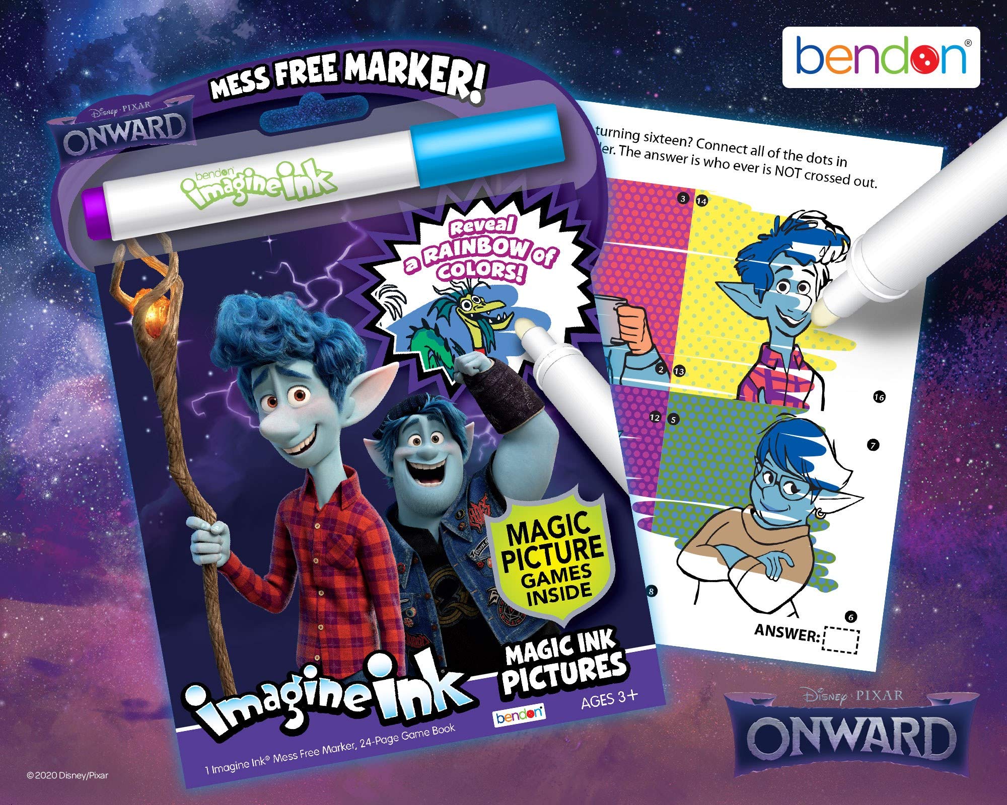 Disney Onward 24-Page Imagine Ink with Mess Free Marker 46652 Bendon