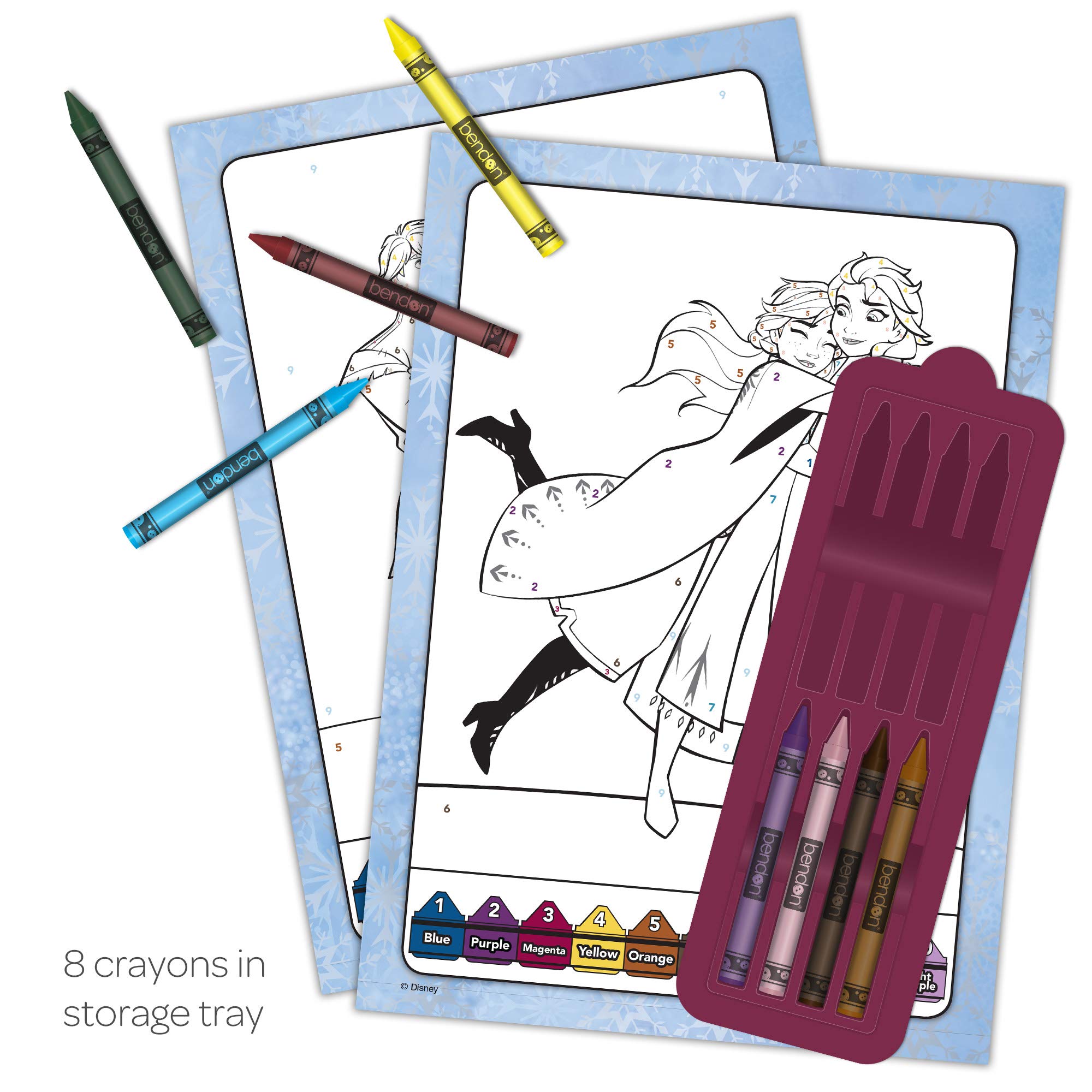Disney Frozen 2 Elsa 32-Page Color by Number Activity Book with 8 Crayons 45824 Bendon