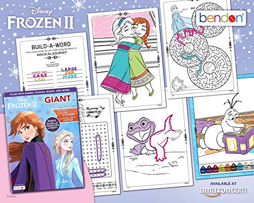 Disney Frozen 2 Elsa and Anna Giant 192-Page Coloring and Activity Book with Over 100 Stickers and a Poster 45820 Bendon