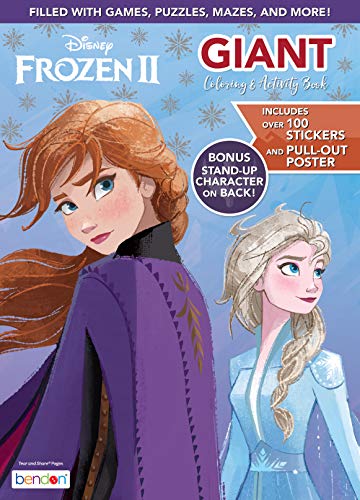 Disney Frozen 2 Elsa and Anna Giant 192-Page Coloring and Activity Book with Over 100 Stickers and a Poster 45820 Bendon