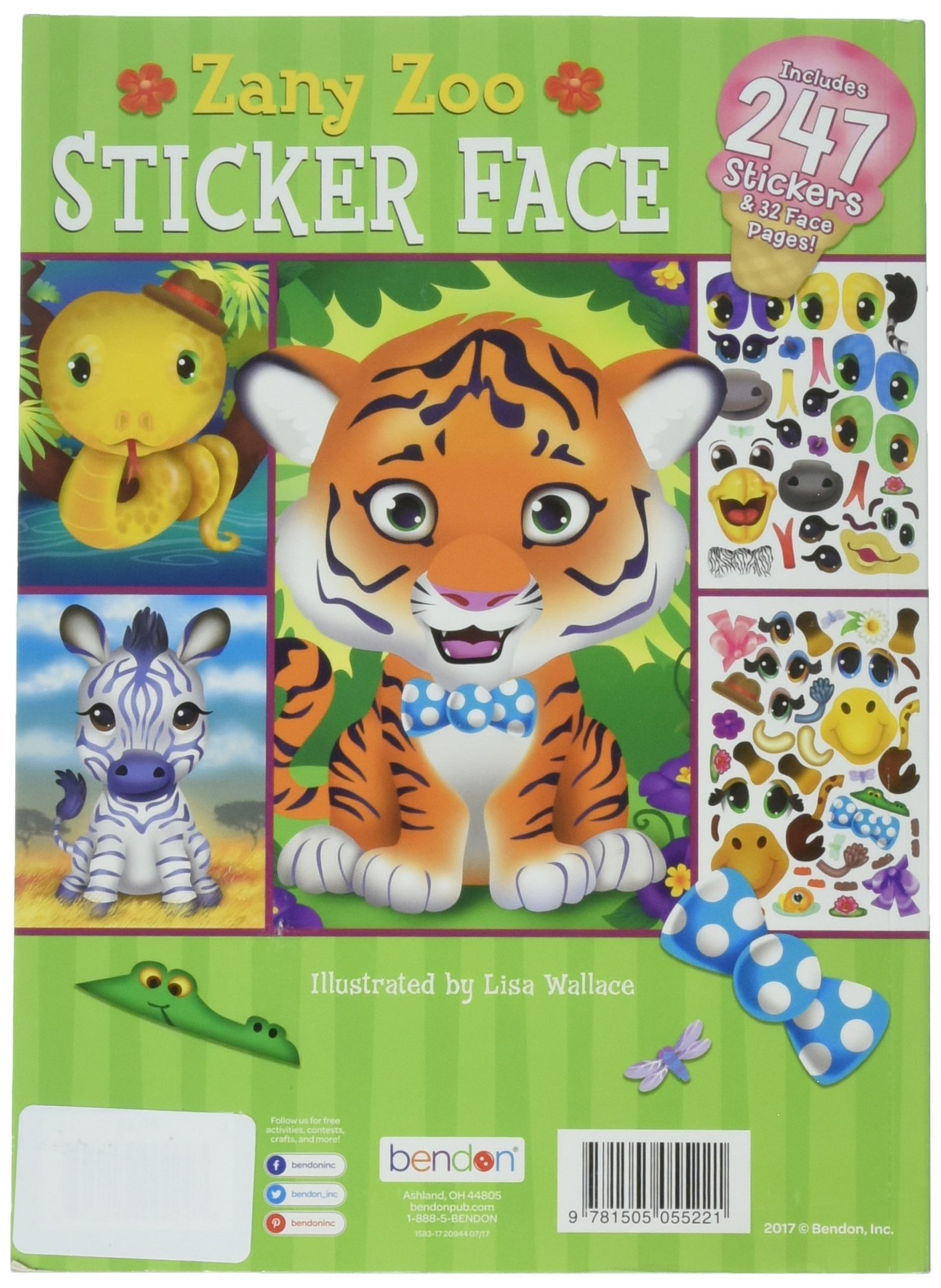 Bendon Zany Zoo Sticker Face Activity Book