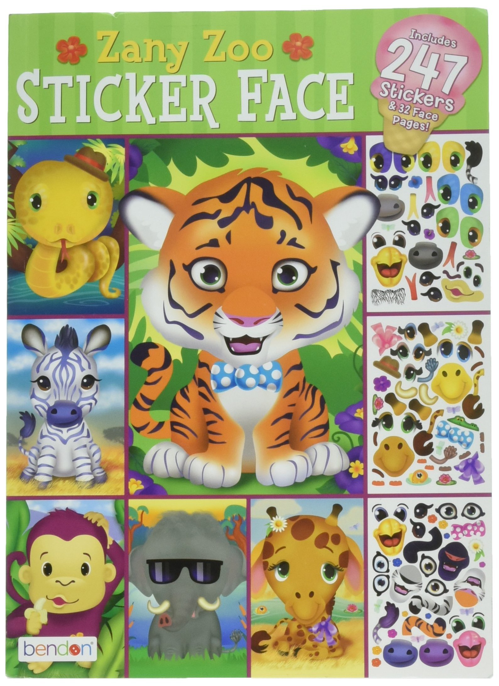 Bendon Zany Zoo Sticker Face Activity Book