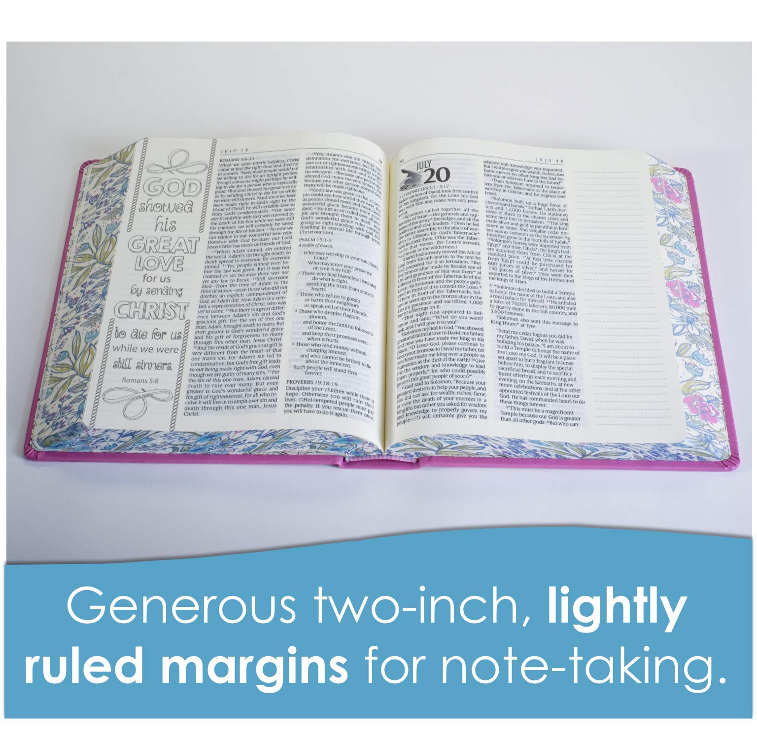 The One Year Bible Expressions NLT, Deluxe (Hardcover, Pink Flowers)