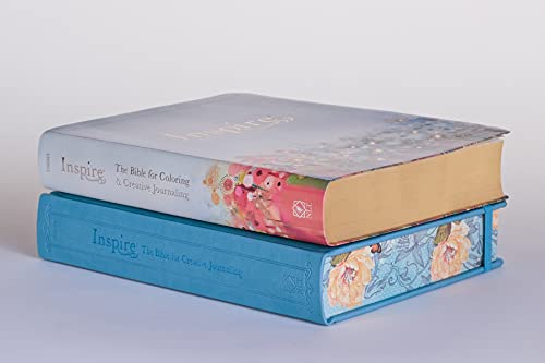 Tyndale NLT Inspire Bible (Large Print, Hardcover, Tranquil Blue): Journaling and Coloring Bible – Over 400 Scripture Illustrations to Color, Creative Bible Journal That Inspires a Connection with God
