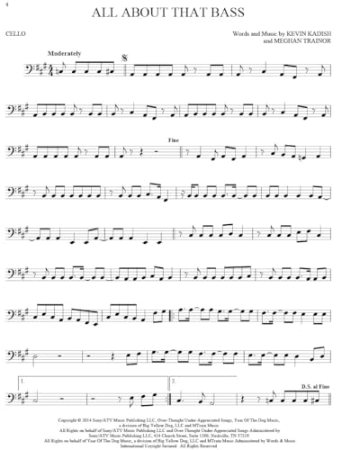 101 Hit Songs: for Cello