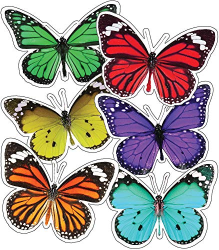 Schoolgirl Style Woodland Whimsy 36-Piece Butterfly Bulletin Board Cutouts, Colorful Butterflies Classroom Cutouts, Butterfly Cutouts for Bulletin Board, White Board, Cork Board, and Classroom Décor