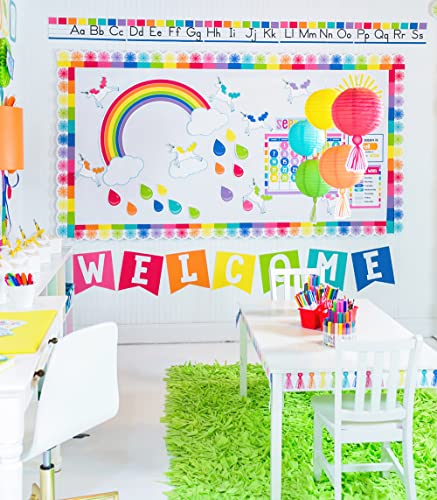 Schoolgirl Style - Hello Sunshine | Alphabet Line | Manuscript Mini Bulletin Board, 8pcs