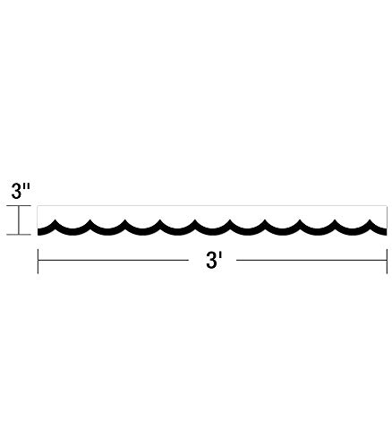 Schoolgirl Style Simply Stylish Black and White Scalloped Border―13 Wavy Line Border Strips for Bulletin Boards, Desks, Lockers, Homeschool or Classroom Decor (39 ft)