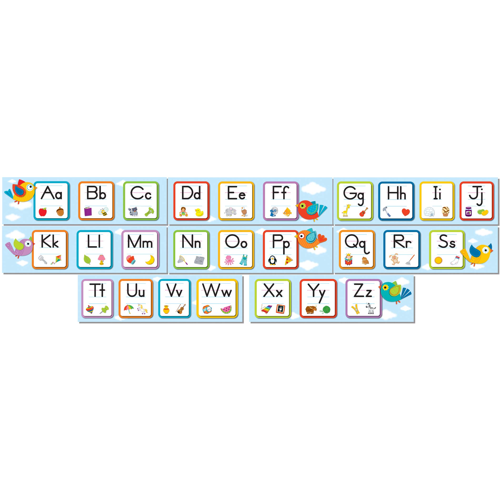 Carson Dellosa Education Boho Birds Alphabet Mini Bulletin Board Set