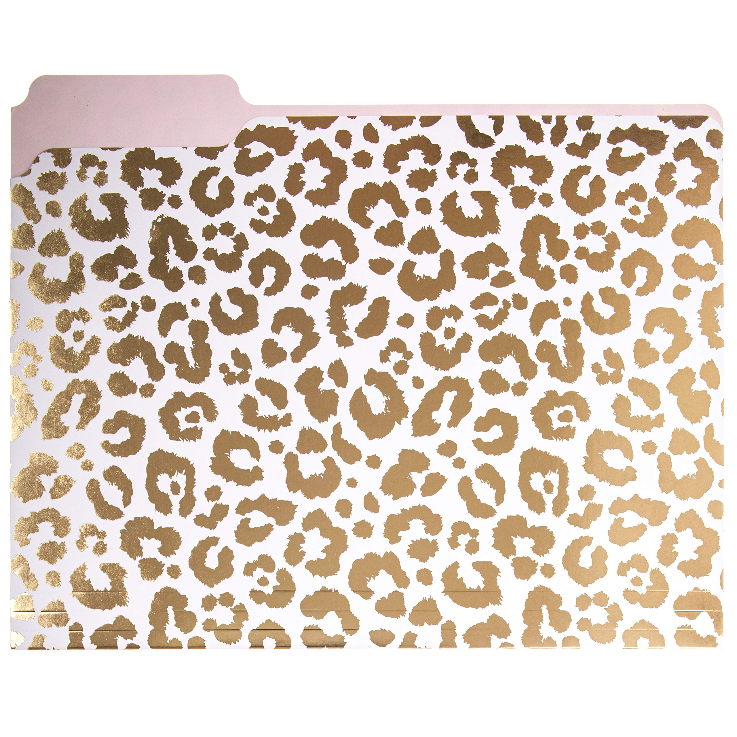 Graphique Designer “Very Important” File Folders | Set of 9 (3 Designs) | Letter Size Organizers | Decorative Office Supplies | Durable Coated Cardstock | Gold Foil Lettering | 1/3-Cut Tabs,Leopard
