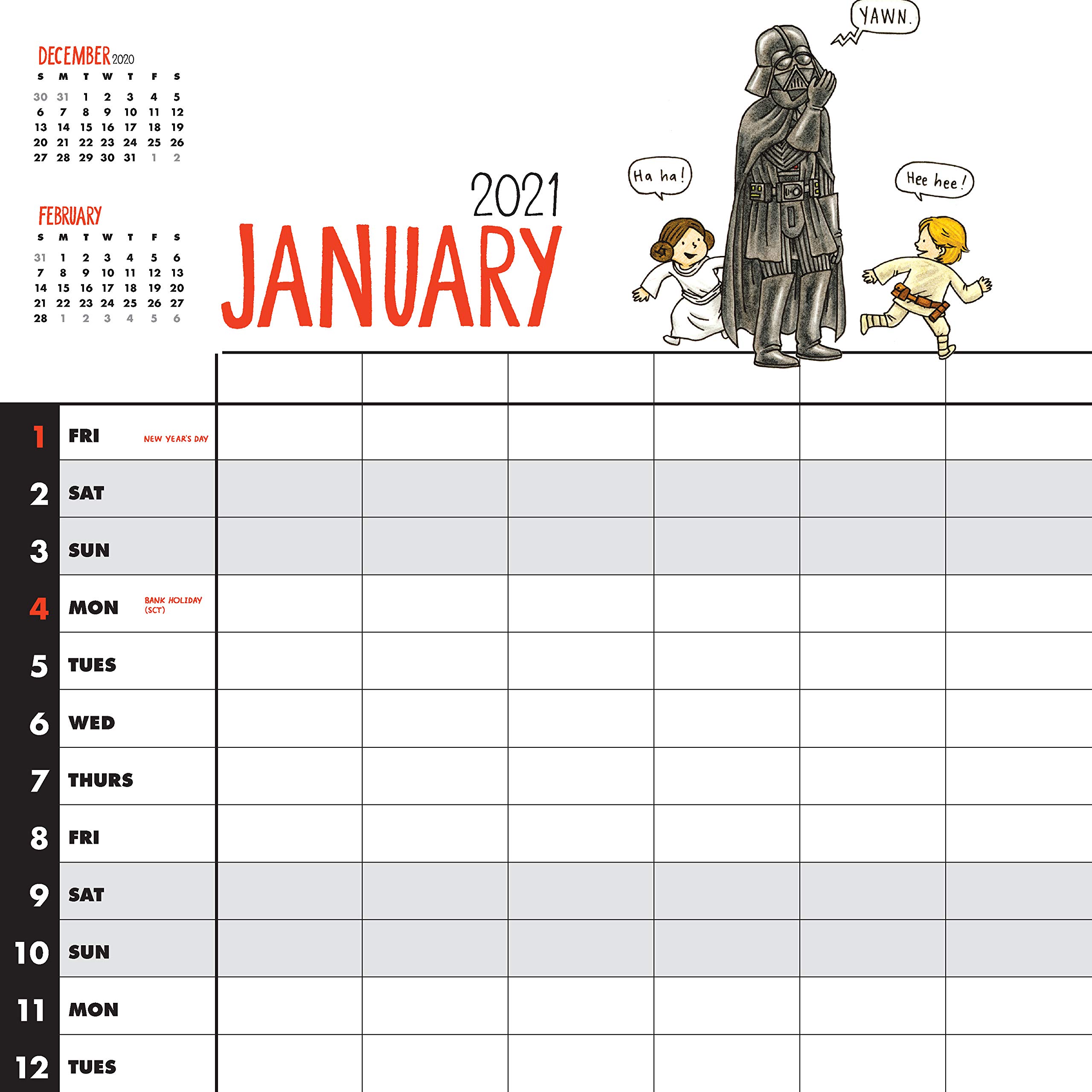 Darth Vader & Family 2021 Family Calendar