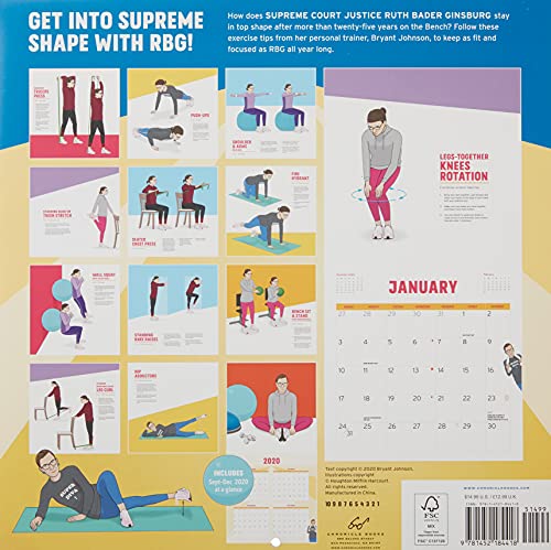 RBG Workout 2021 Wall Calendar: (Ruth Bader Ginsburg Women's Exercise 12-Month Calendar, Monthly Calendar to Work Out with a Supreme Court Justice)