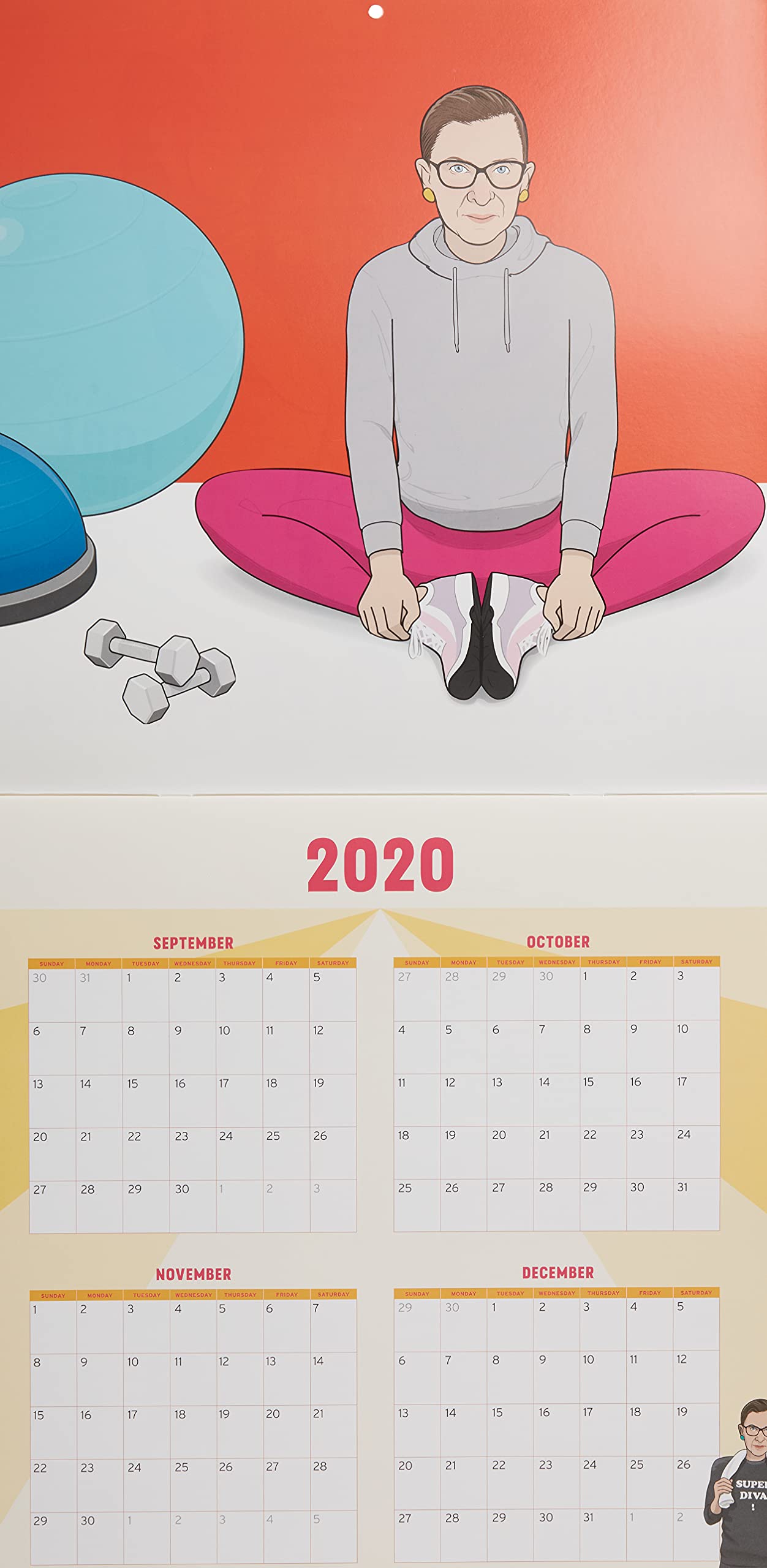 RBG Workout 2021 Wall Calendar: (Ruth Bader Ginsburg Women's Exercise 12-Month Calendar, Monthly Calendar to Work Out with a Supreme Court Justice)