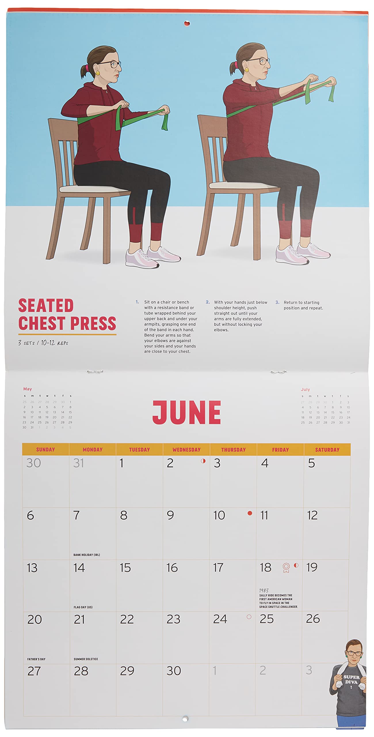 RBG Workout 2021 Wall Calendar: (Ruth Bader Ginsburg Women's Exercise 12-Month Calendar, Monthly Calendar to Work Out with a Supreme Court Justice)