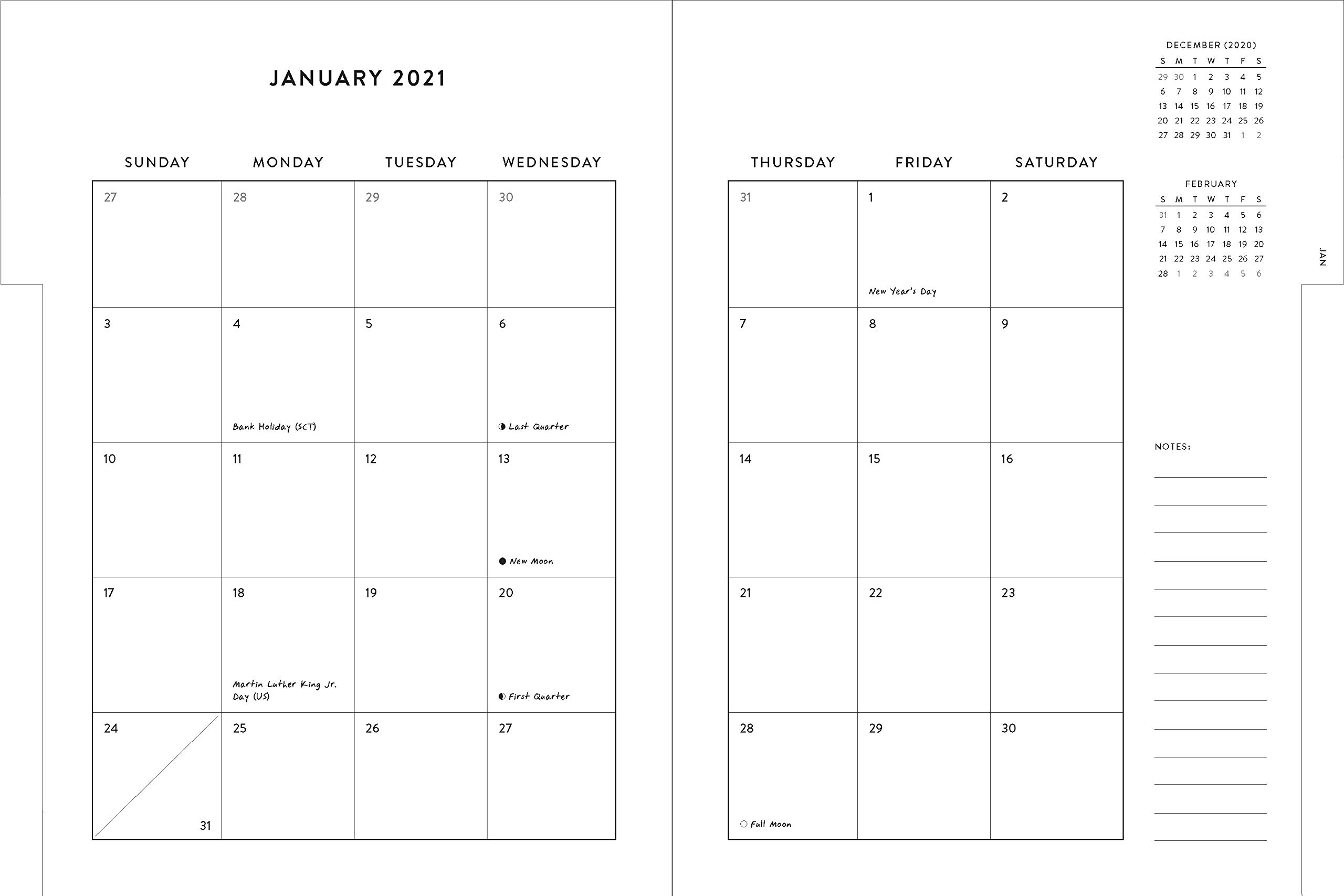Bibliophile 2021 12-Month Planner: (Weekly Agenda of Miscellany for Book Lovers, Yearly Calendar for Writers)