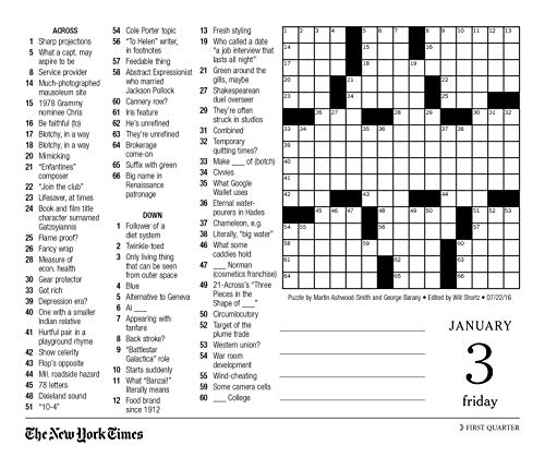 The New York Times Crossword Puzzles 2020 Day-to-Day Calendar