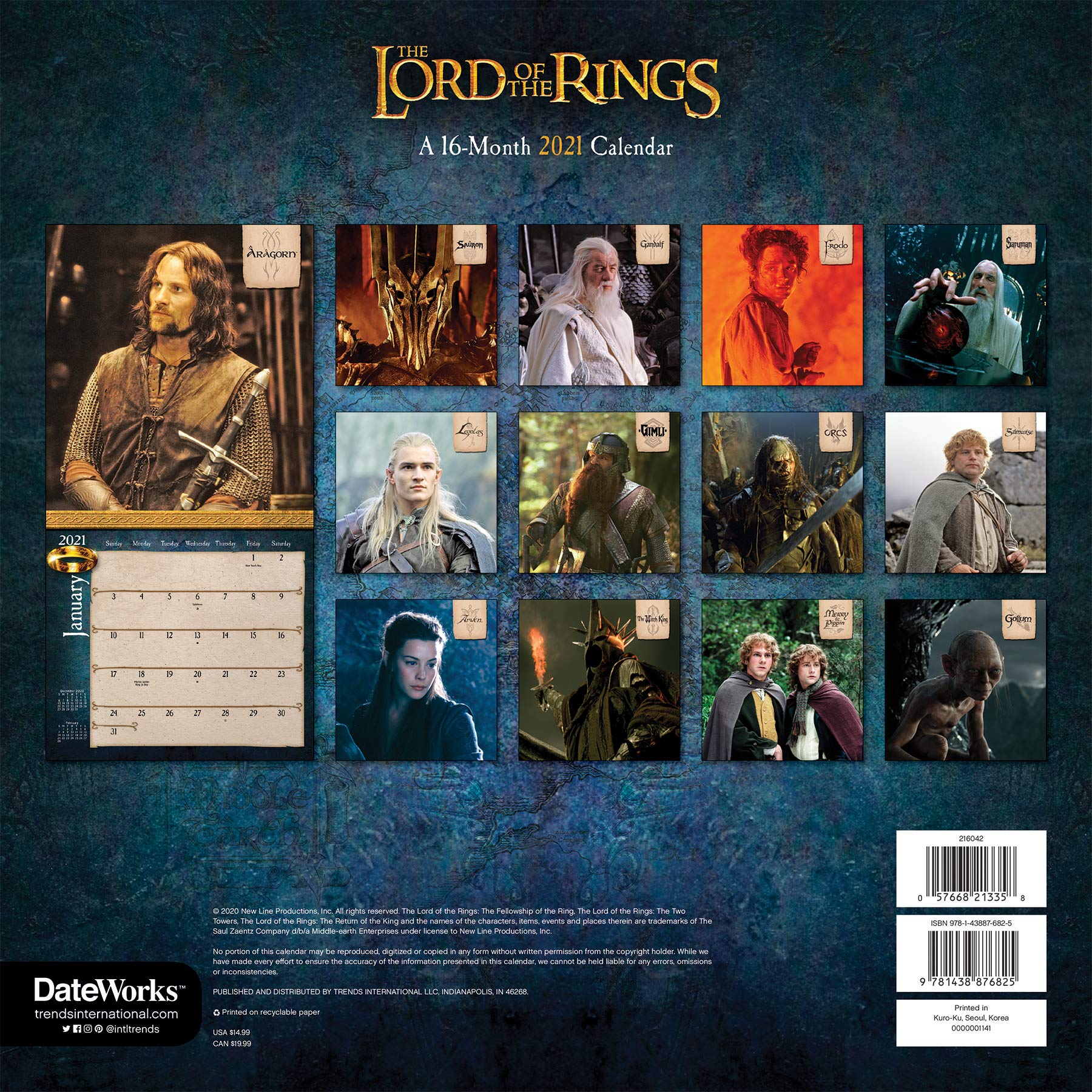 The Lord of the Rings Calendar
